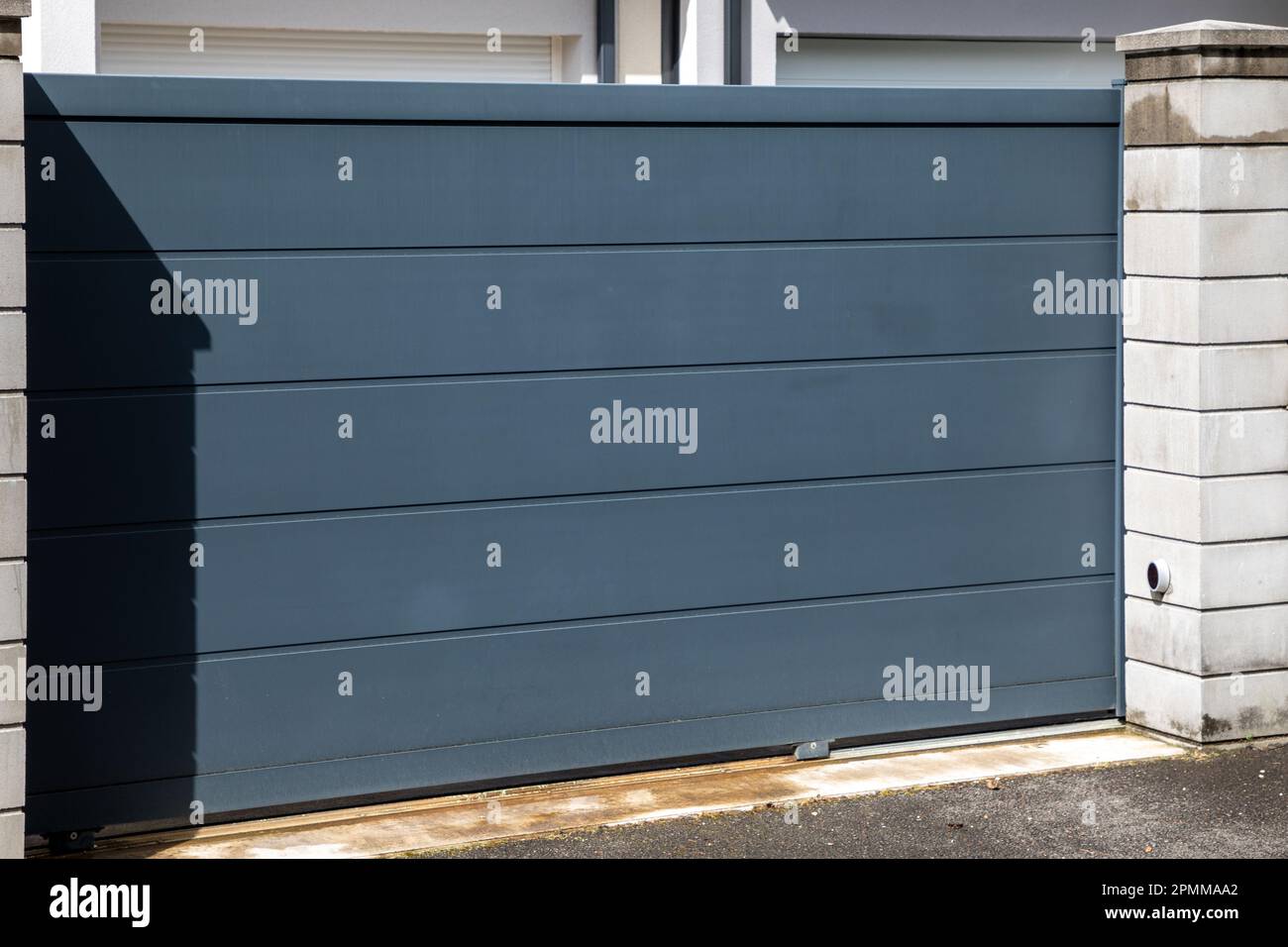 sliding portal grey dark high home steel slide door gray aluminum gate ...