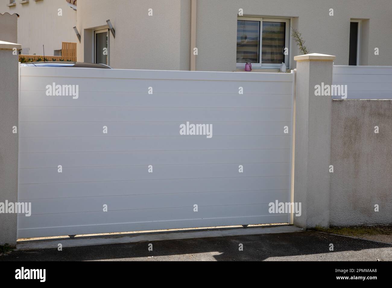 high modern white pvc plastic sliding home gate slide system portal of ...