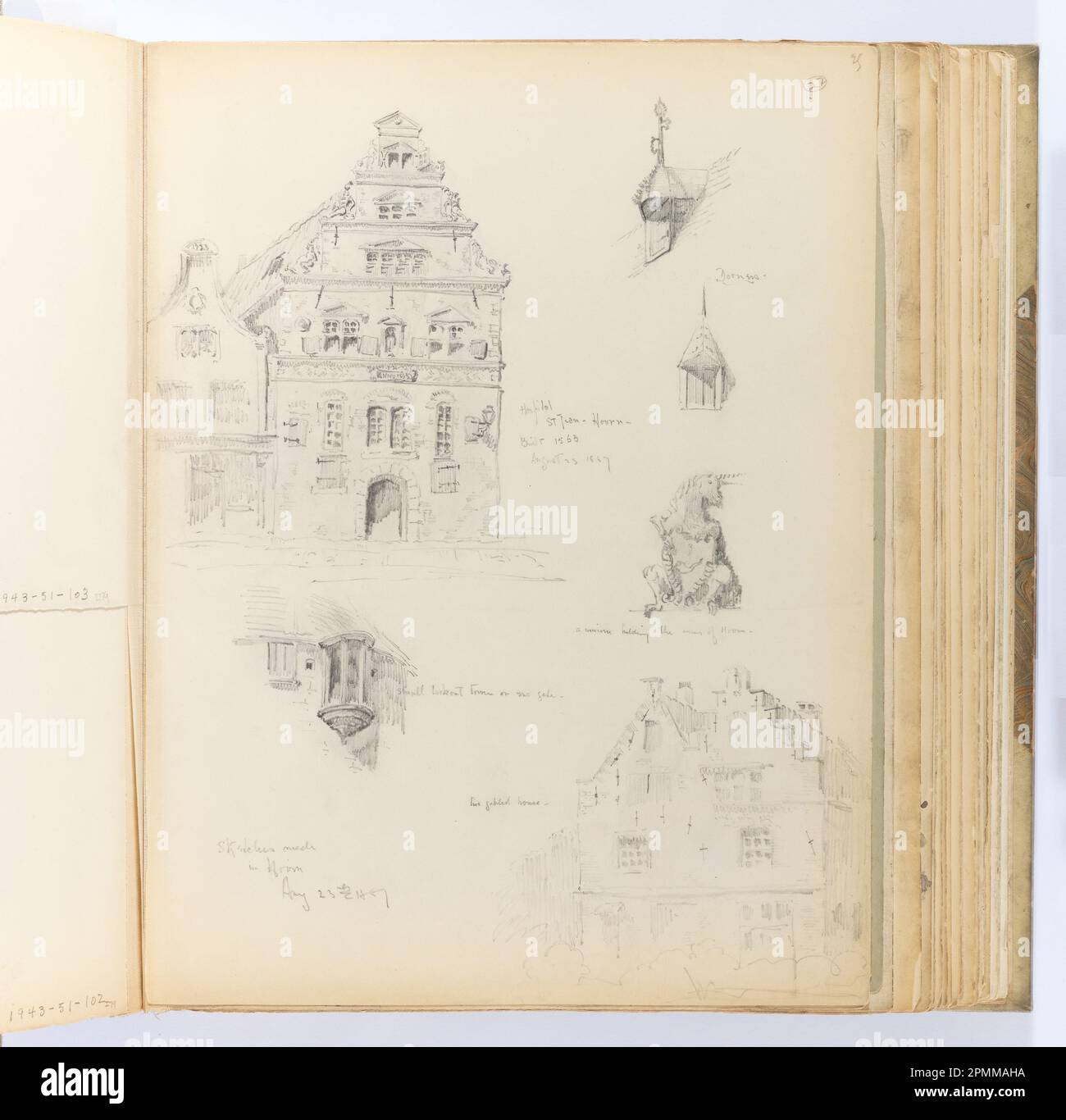 Album Page, Sketches from Hoorn; Whitney Warren Jr. (American, 1864 ...