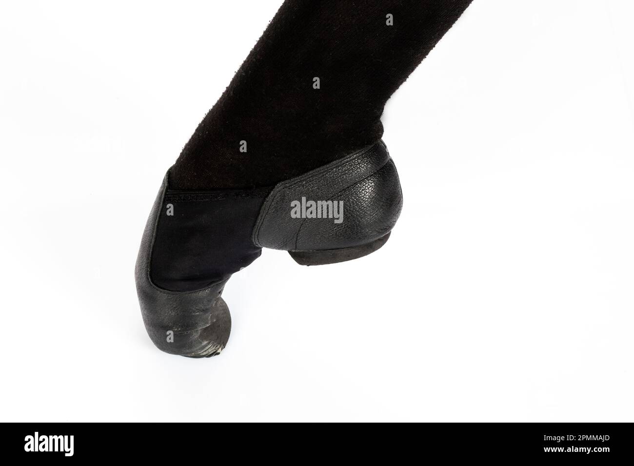 Black Jazz INCORRECT en pointe position Close up of young female ballet ...