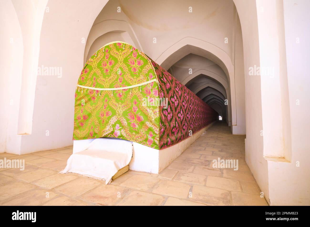Cloth shroud covering the long tomb of magician Mazar of Shamun Nabi ...