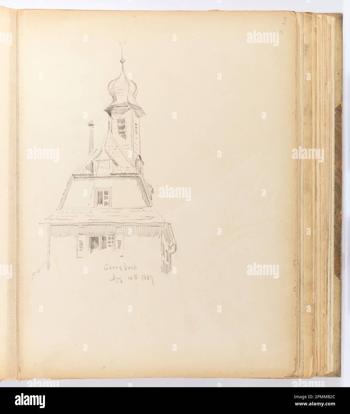 Album Page, Detail of Tower, Gernsbach, Germany; Whitney Warren Jr ...