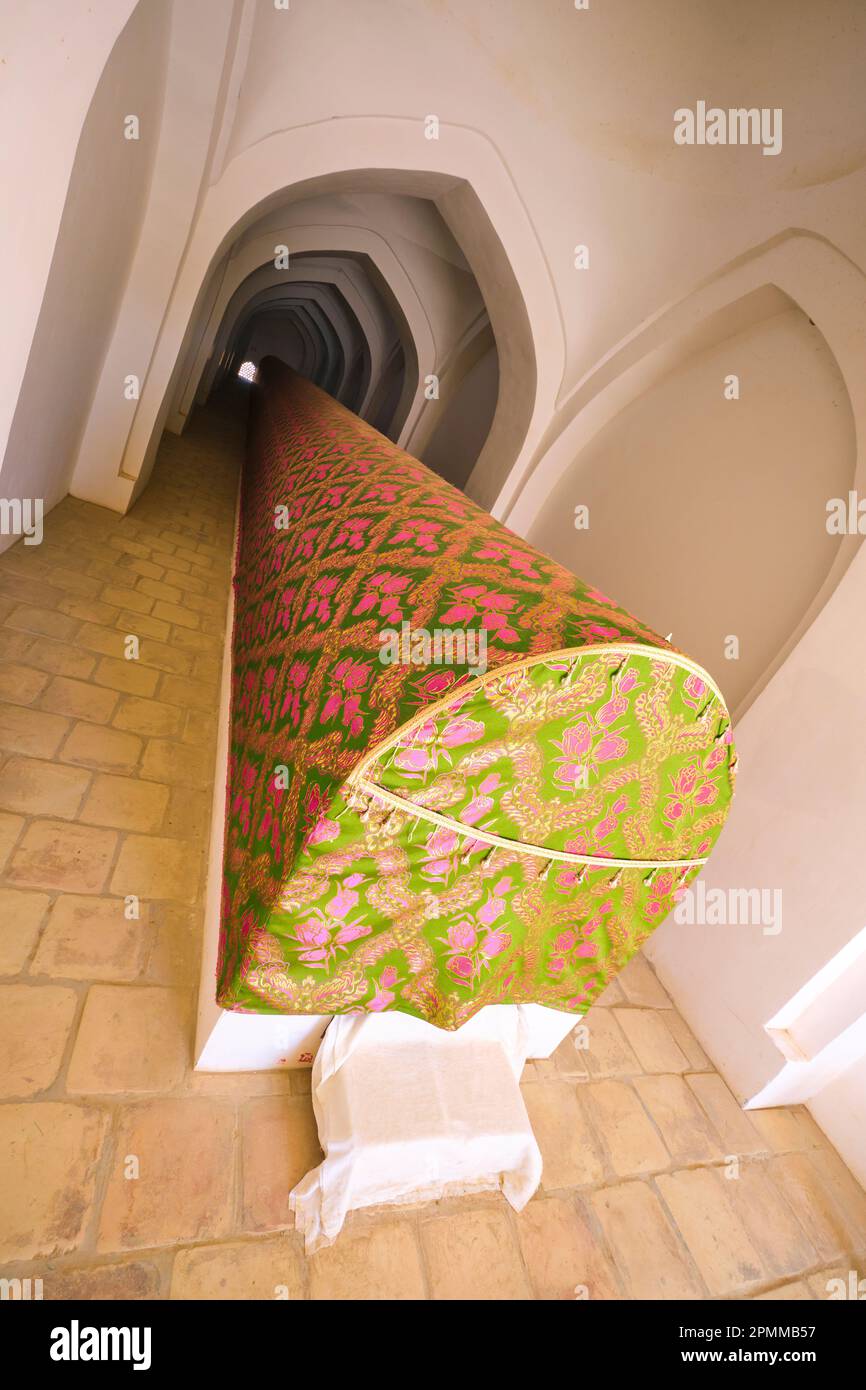 Cloth shroud covering the long tomb of magician Mazar of Shamun Nabi ...