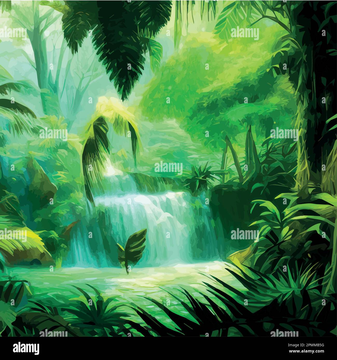 Rainforest waterfalls Stock Vector Images - Alamy