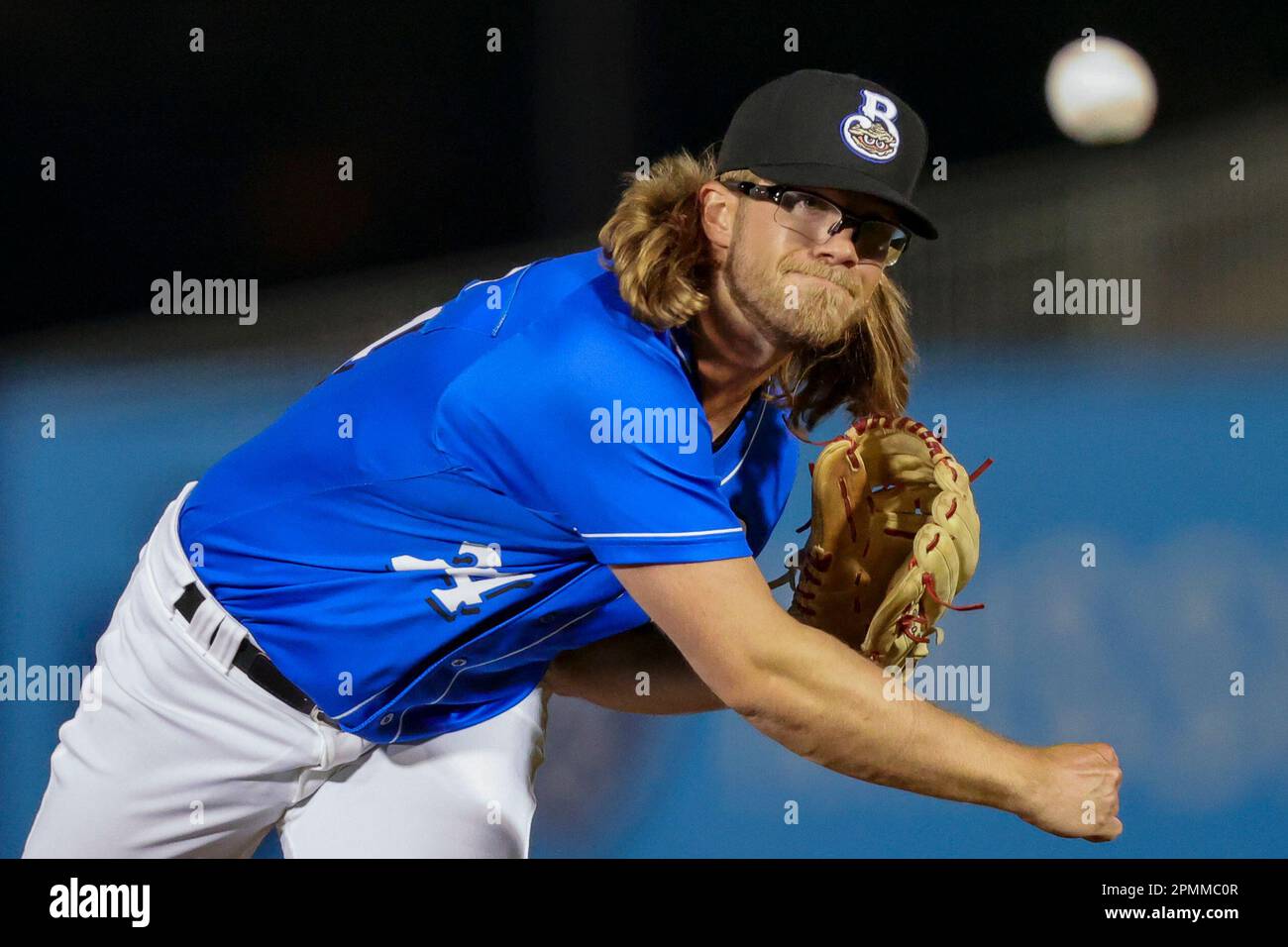 Biloxi, Mississippi, USA. 13th Apr, 2023. Biloxi Shuckers pitcher ...