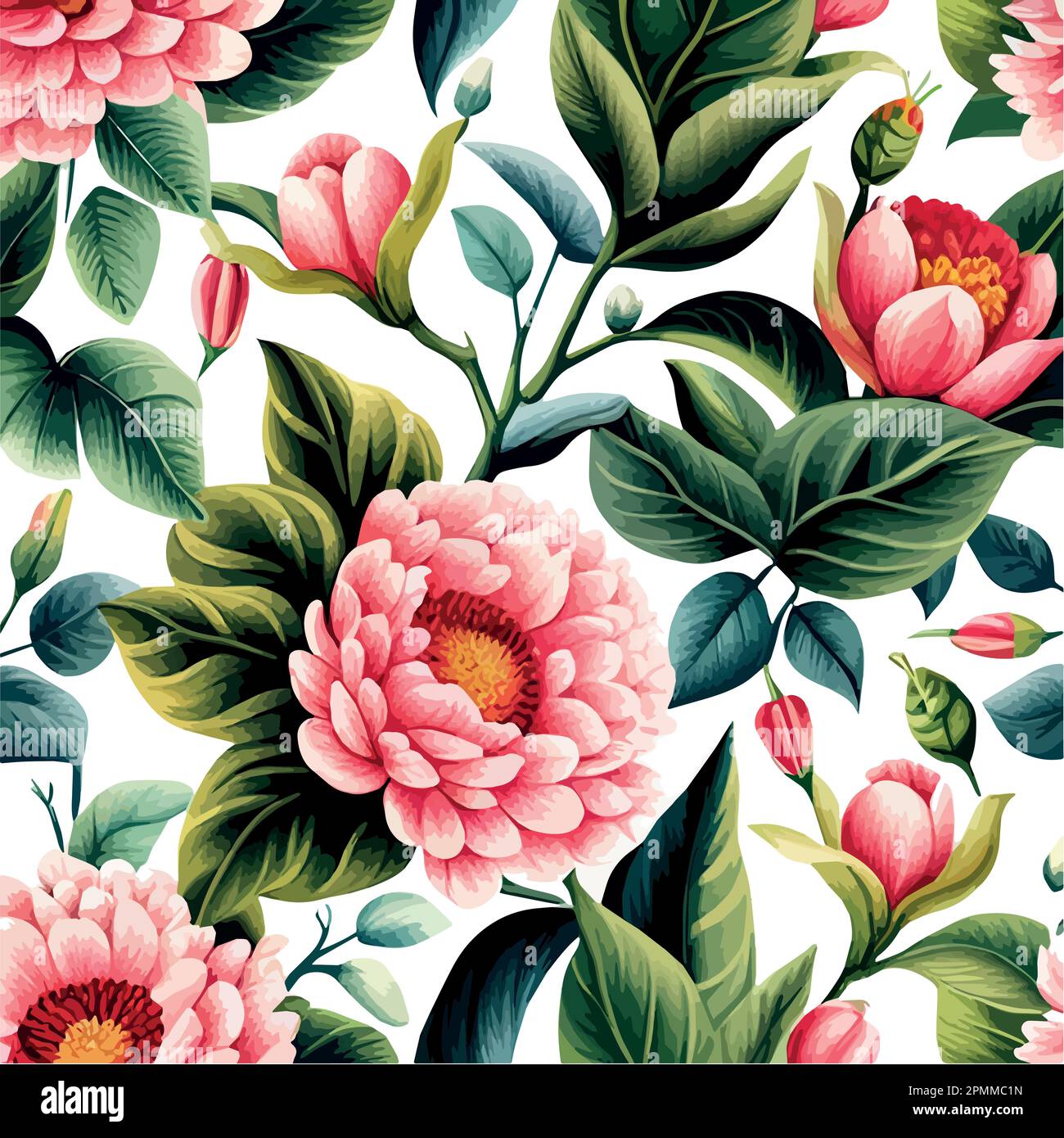 Pattern bright pink floral ornament on white background. Patern for ...