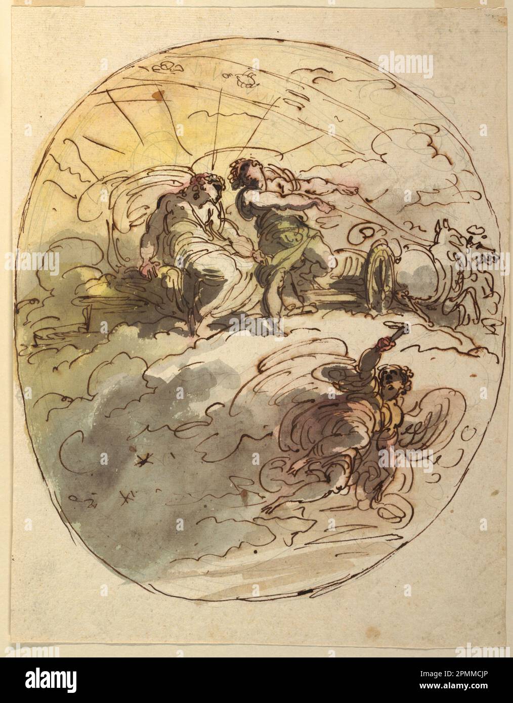 Drawing, Phaeton Bidding Apollo Farewell; Designed by Felice Giani ...