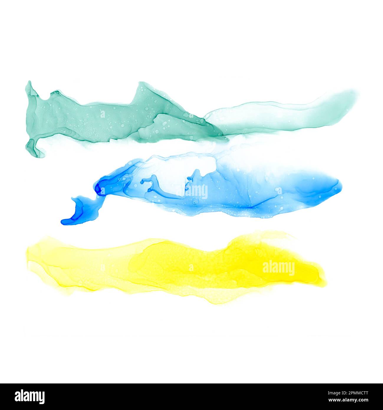 Watercolour drawing of abstract lines. White background, different ...