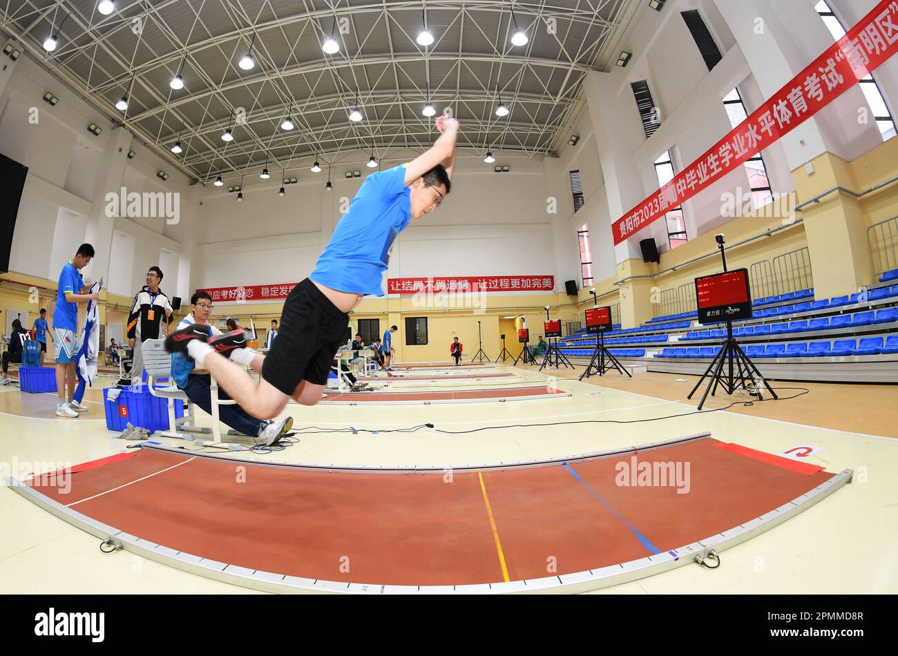 GUIYANG, CHINA - APRIL 14, 2023 - Middle school graduates take part in ...