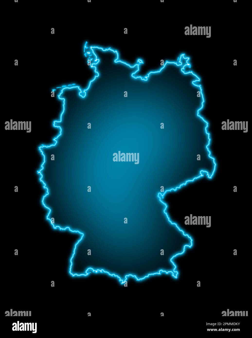 germany map blue glow futuristic Stock Photo - Alamy