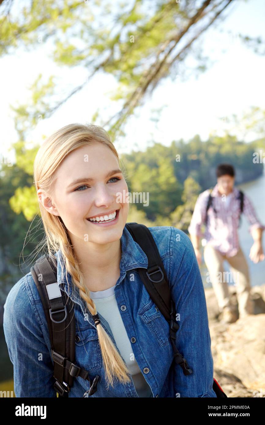 Were got just a little further to go...An attractive young hiker ...