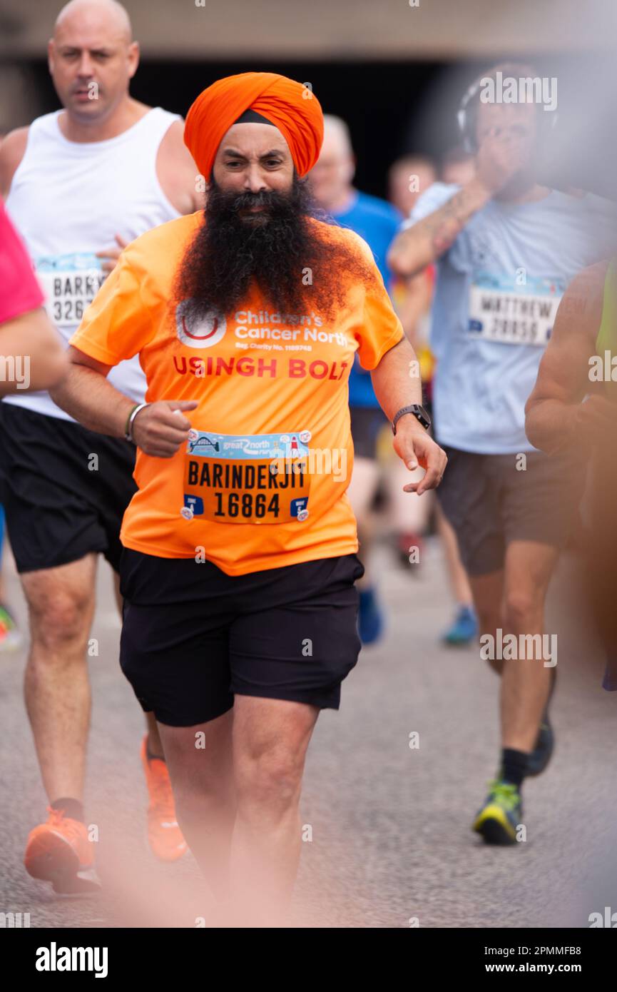 Sikh runner,Great North Run 2022, Newcastle upon Tyne, United Kingdom ...