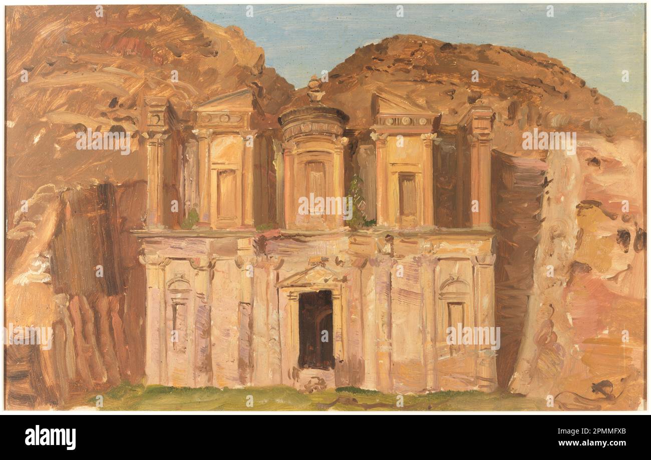 Drawing, Ed Deir Rock Temple, Petra; Frederic Edwin Church (American ...