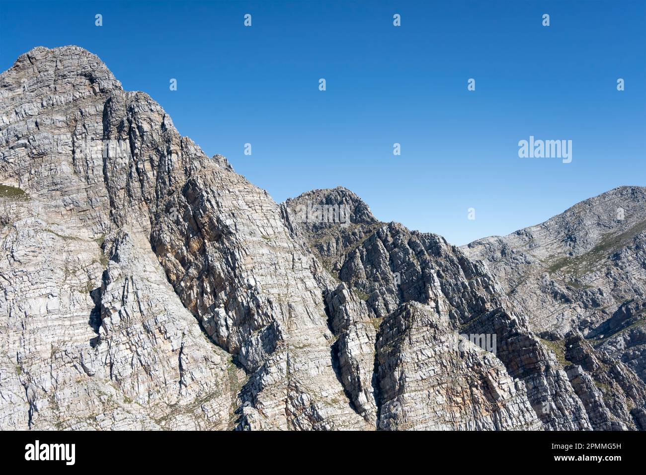 aerial landscape, from a glider, with overhanging cliffs at Waaiohoek ...