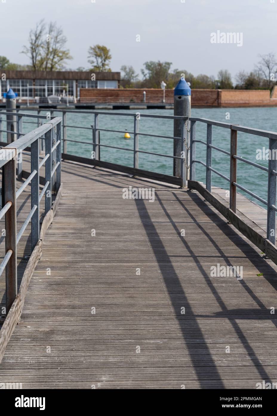 Long pontoon floating bridge In Venice, Italy Stock Photo - Alamy