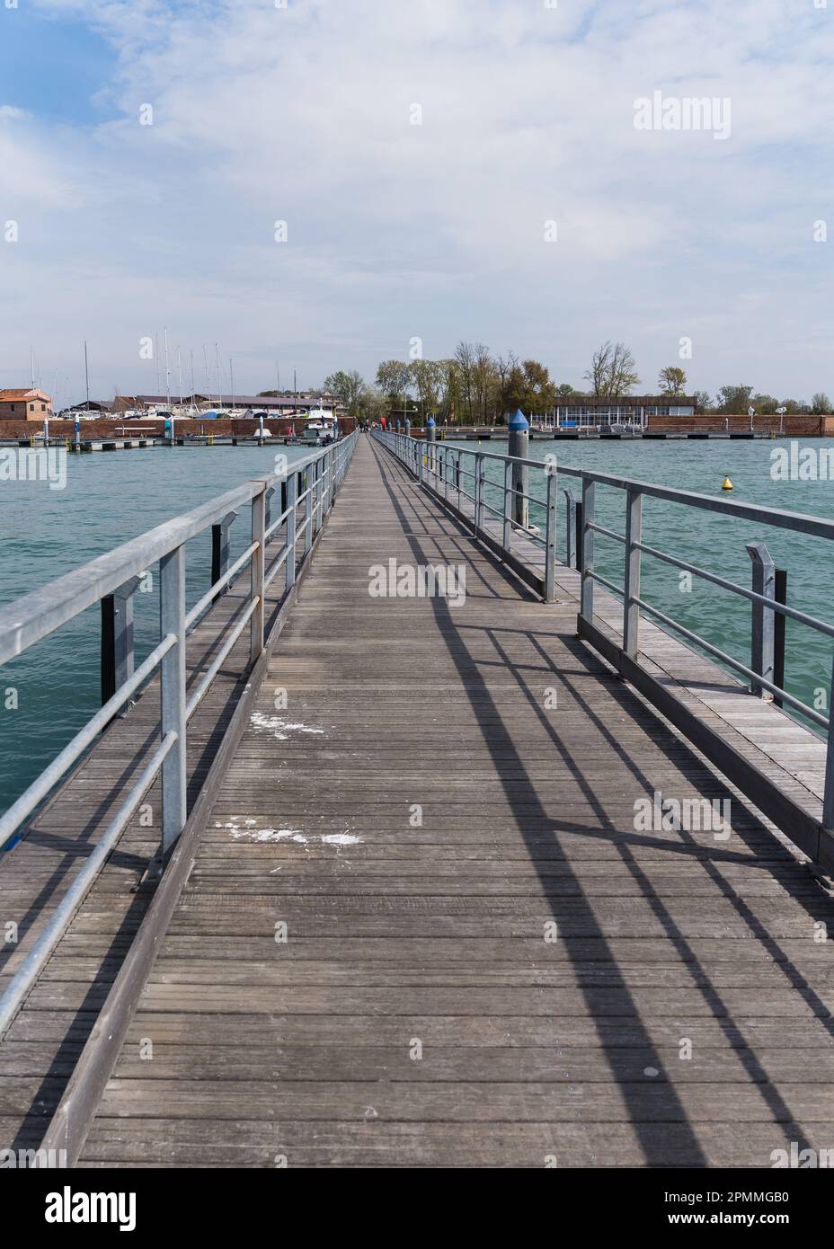 Long pontoon floating bridge In Venice, Italy Stock Photo - Alamy
