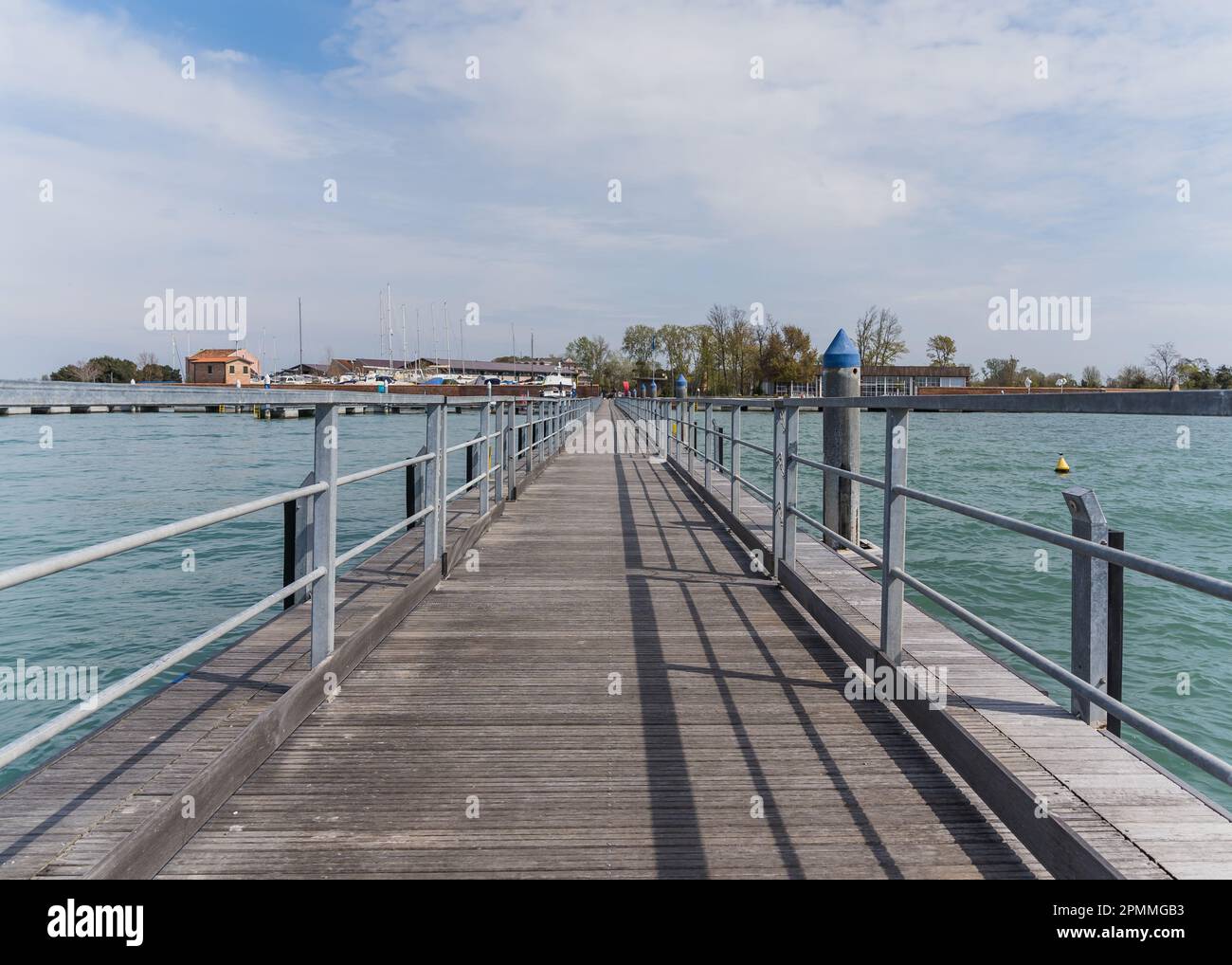 Long pontoon floating bridge In Venice, Italy Stock Photo - Alamy