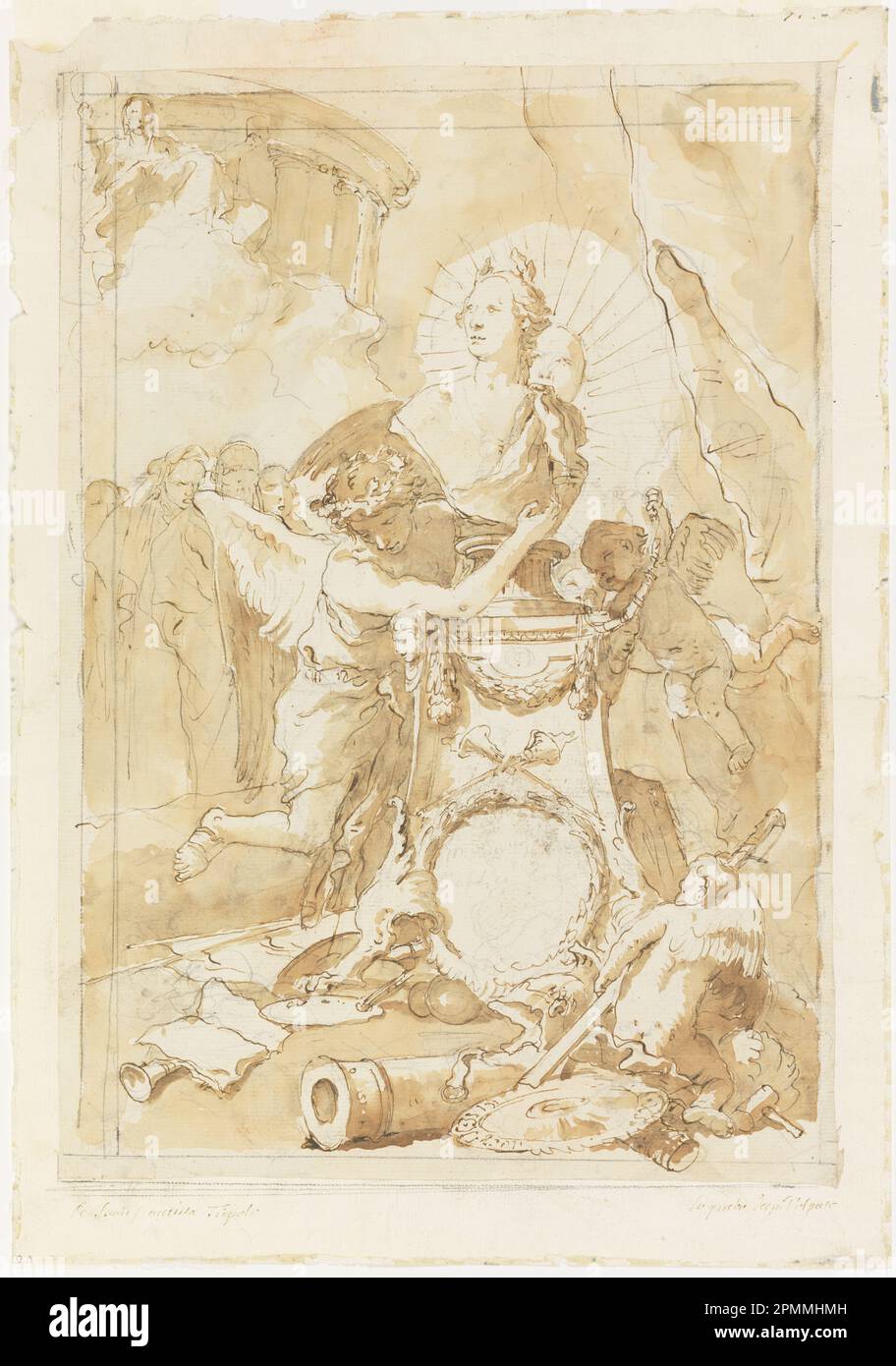 Drawing, Design for Dedication Page to Charles III of Spain and the Two ...