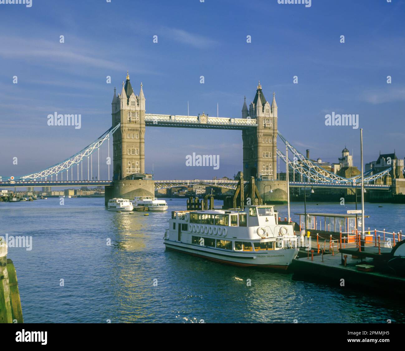 1987 HISTORICAL WESTMINSTER FERRY BOAT PIER TOWER BRIDGE RIVER THAMES ...