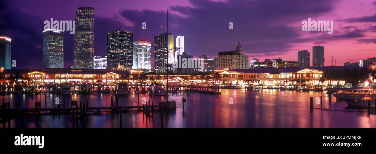 1992 HISTORICAL BAYSIDE MARKETPLACE MARINA DOWNTOWN SKYLINE MIAMI ...