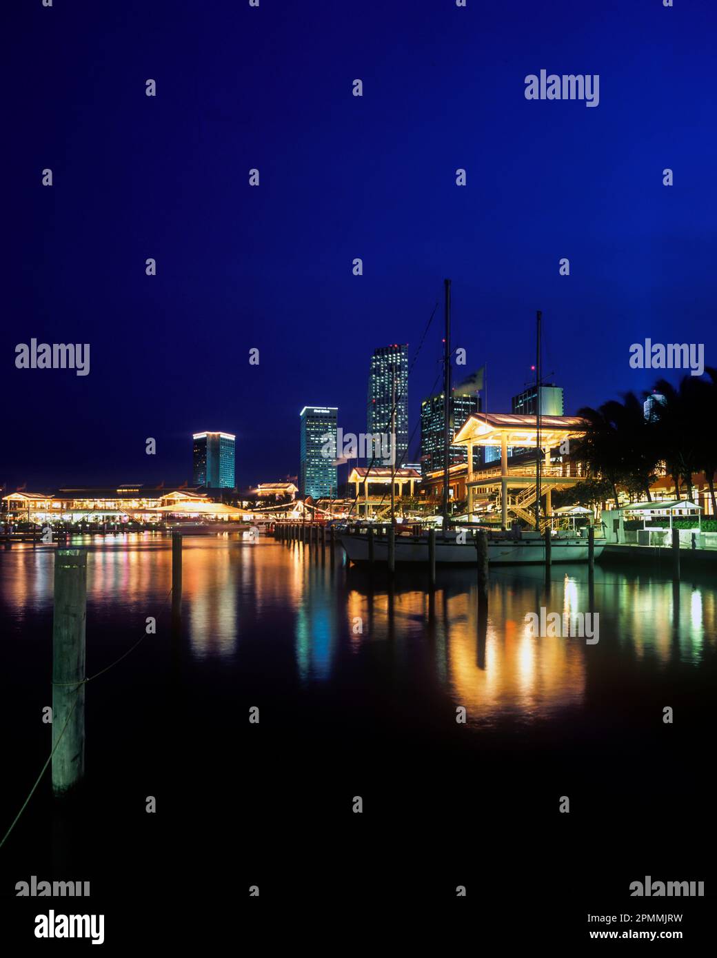 1992 HISTORICAL BAYSIDE MARKETPLACE MARINA DOWNTOWN SKYLINE MIAMI ...
