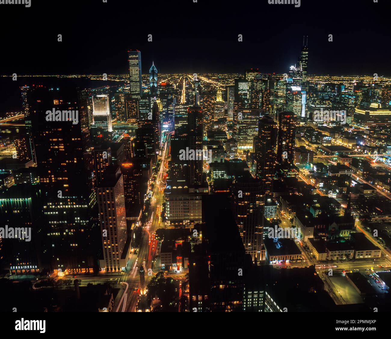 1992 HISTORICAL THE LOOP DOWNTOWN SKYLINE CHICAGO ILLINOIS USA Stock ...
