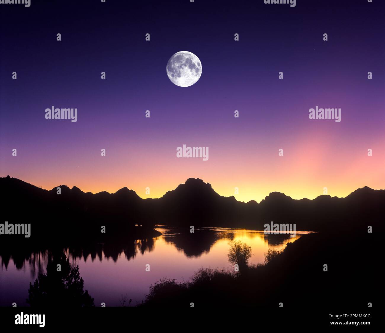 OXBOW BEND SNAKE RIVER MOUNT MORAN GRAND TETON NATIONAL PARK WYOMING ...