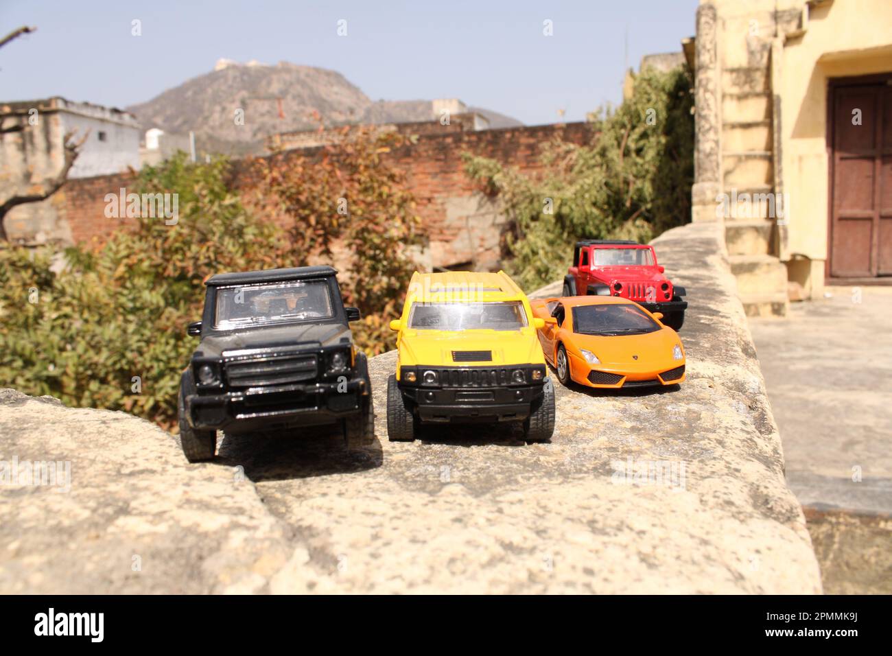 Classic fifties scale model toy car from front view Stock Photo - Alamy