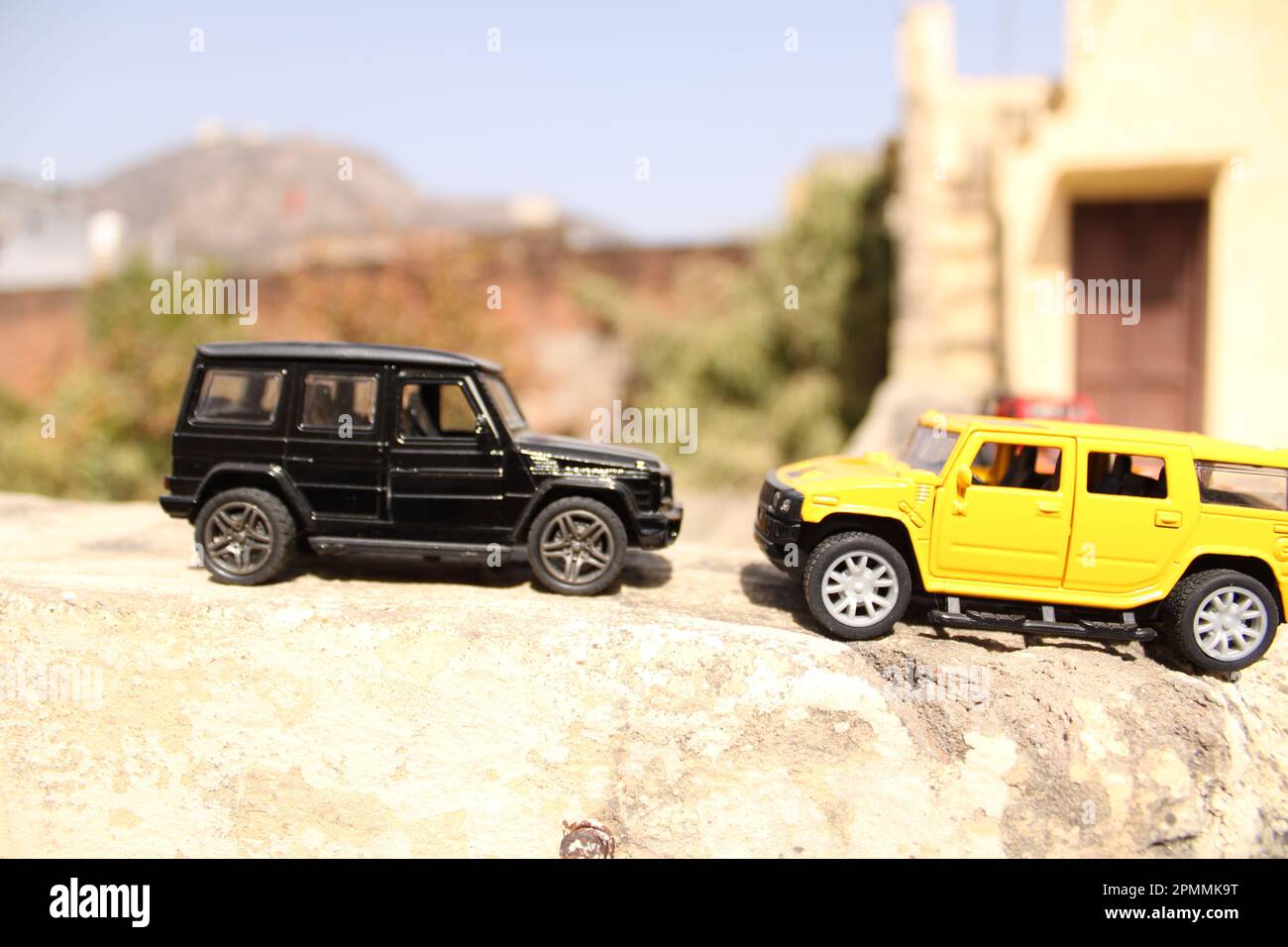 Classic fifties scale model toy car from front view Stock Photo - Alamy