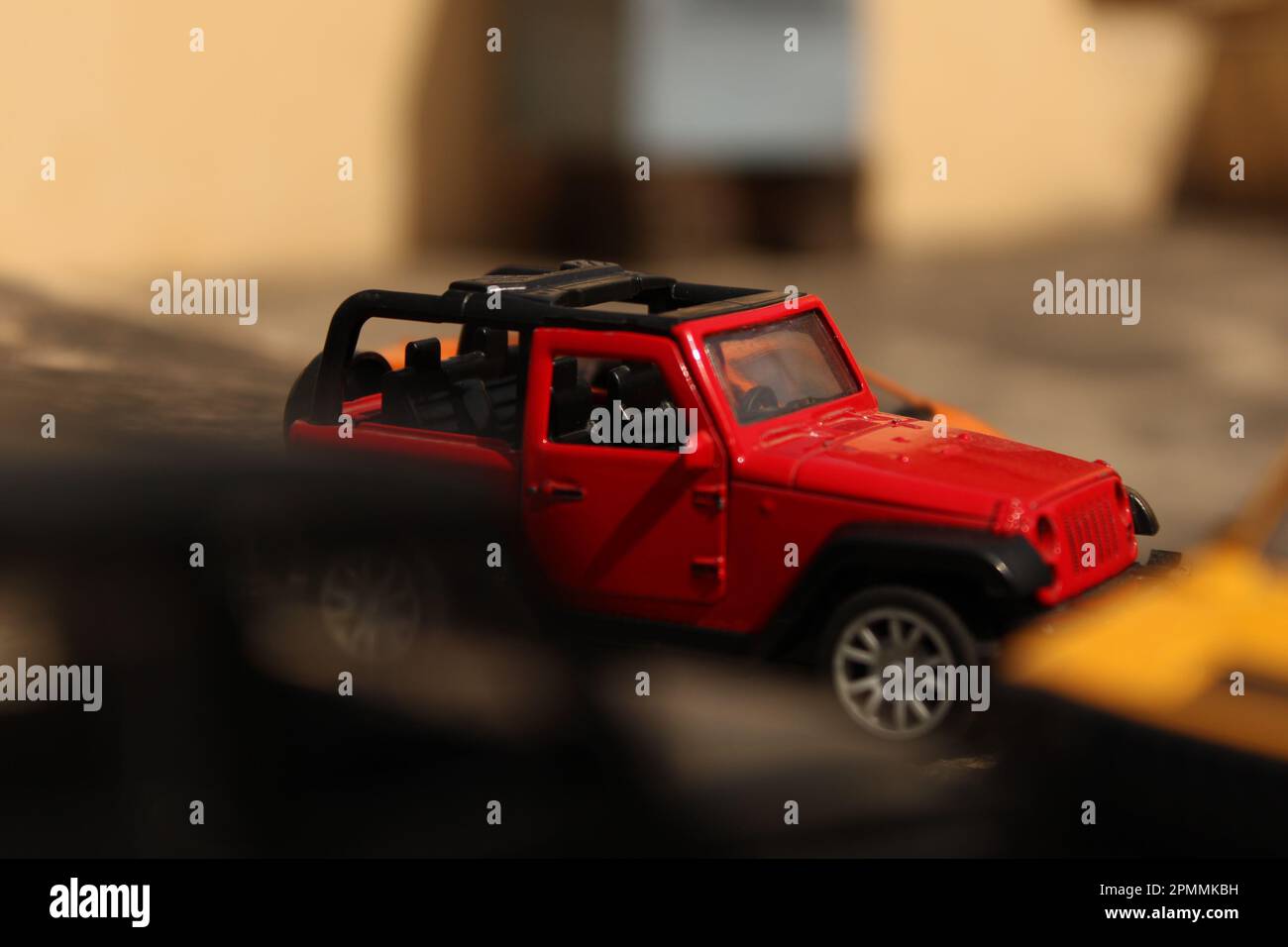 Classic fifties scale model toy car from front view Stock Photo - Alamy
