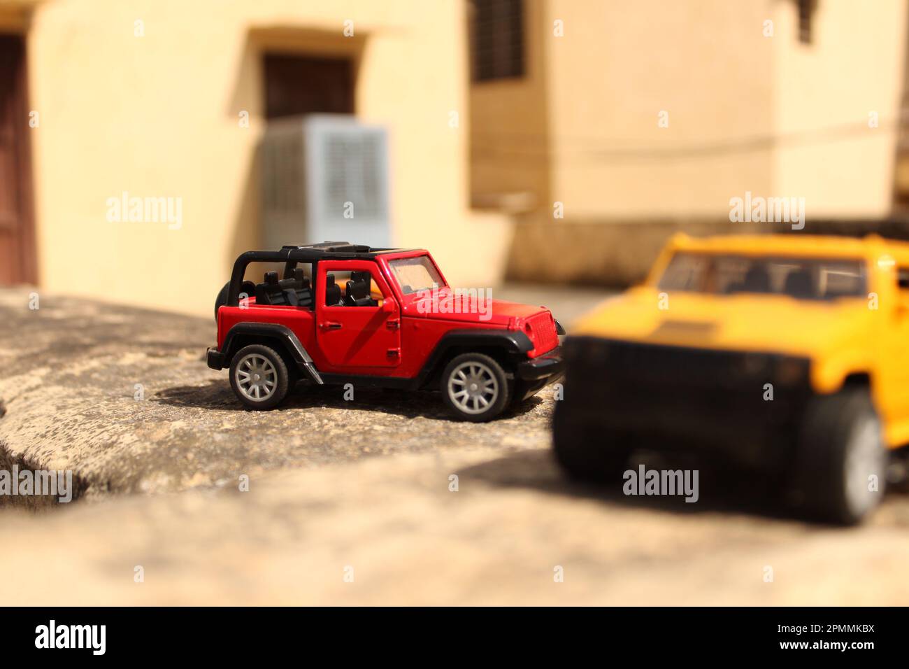 Classic fifties scale model toy car from front view Stock Photo - Alamy