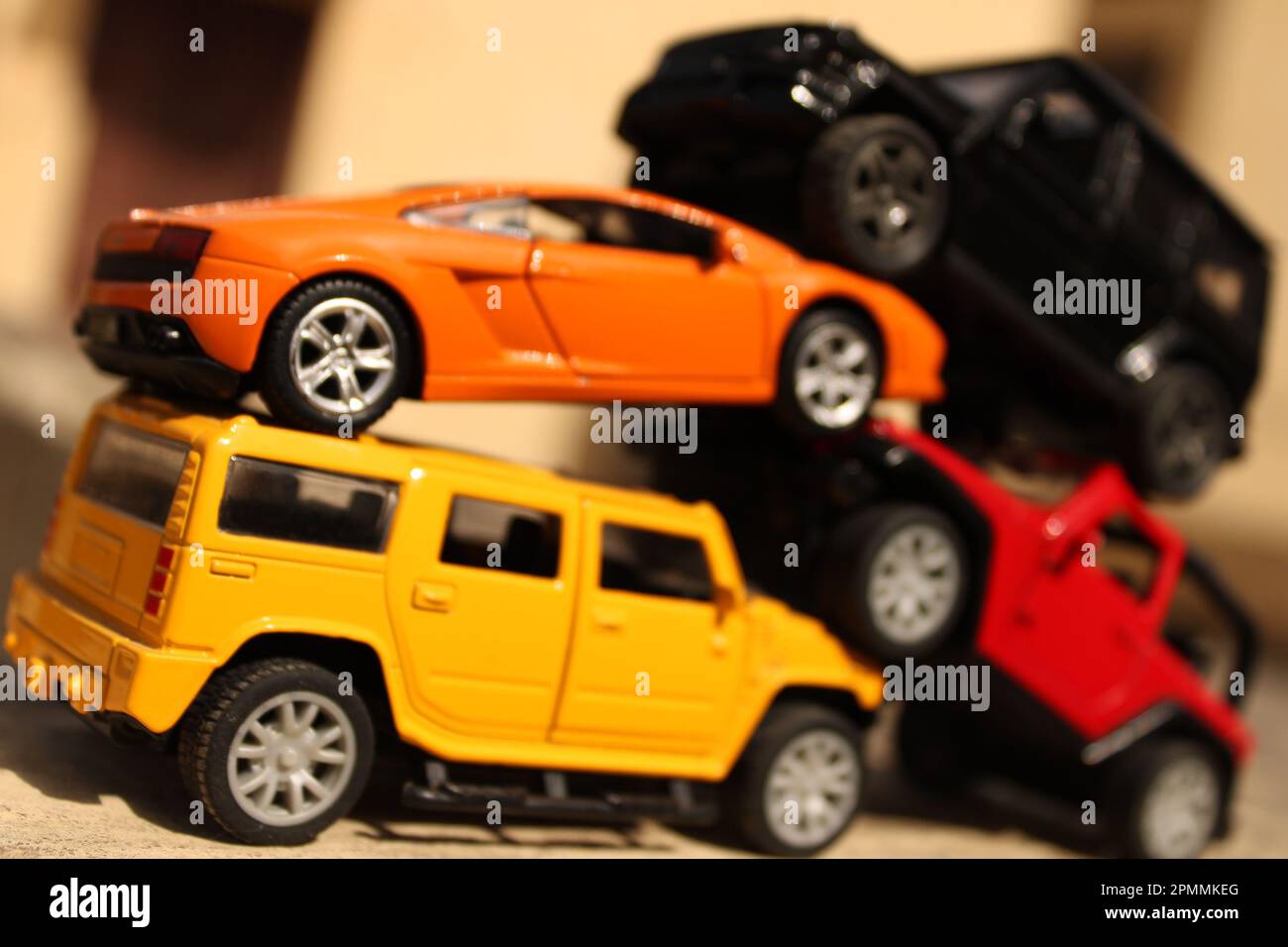 Classic fifties scale model toy car from front view Stock Photo - Alamy