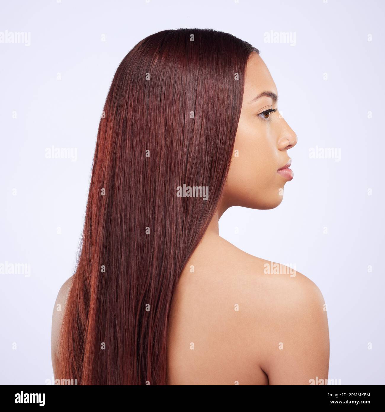 Hair care, beauty and profile of girl with healthy hairstyle, luxury ...