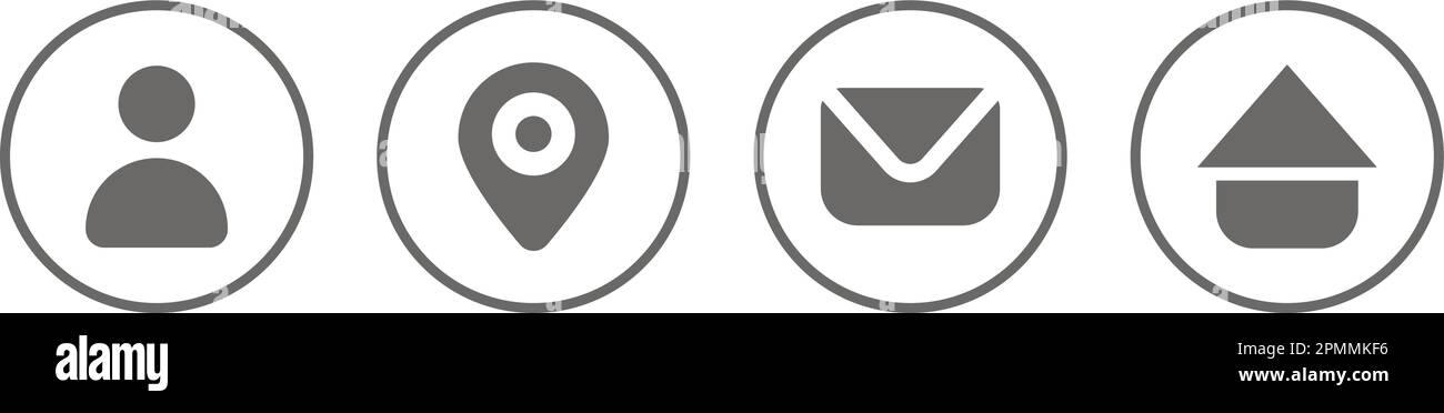 set of contact icons on white background vector Stock Vector Image ...