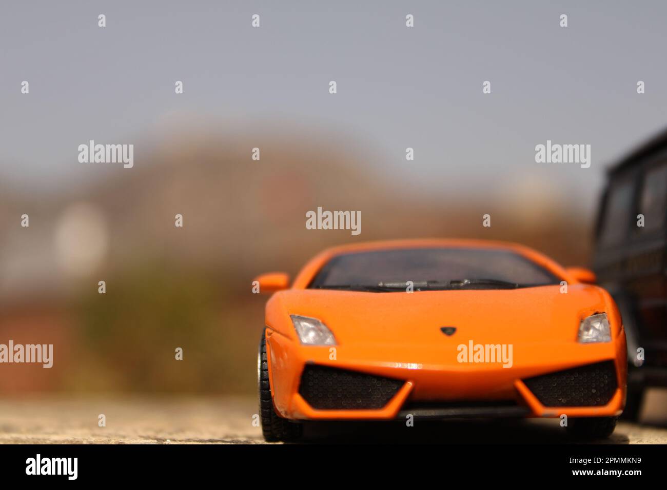Classic fifties scale model toy car from front view Stock Photo - Alamy