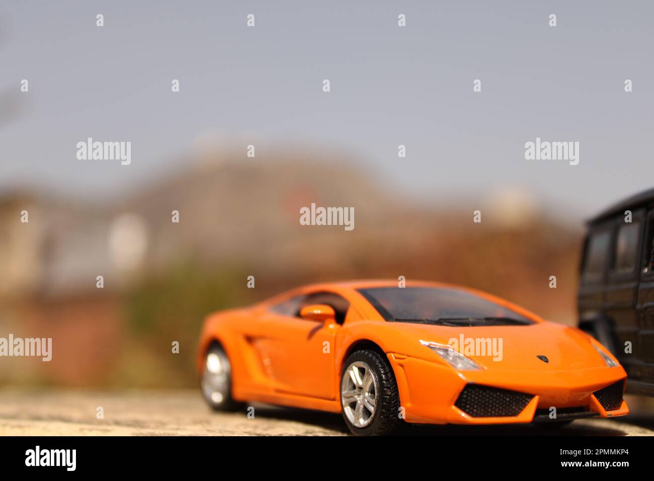 Classic fifties scale model toy car from front view Stock Photo - Alamy