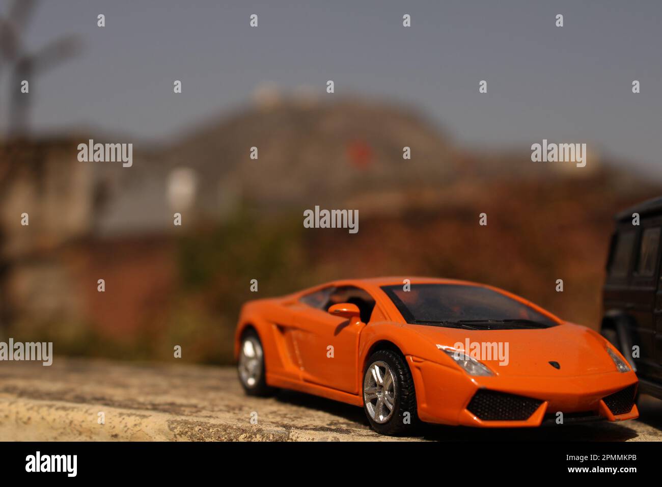 Classic fifties scale model toy car from front view Stock Photo - Alamy