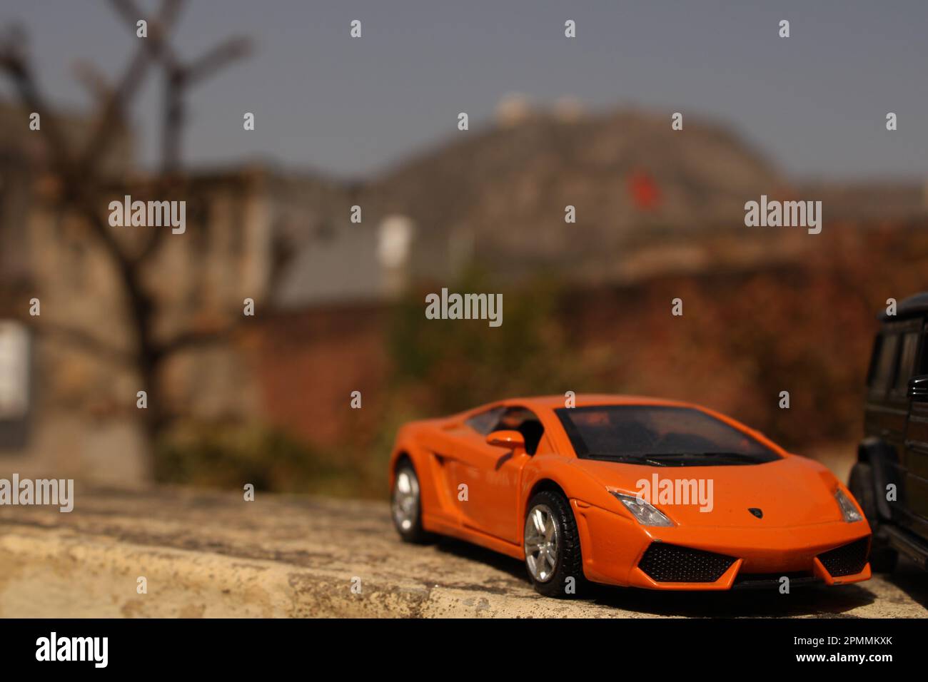 Classic fifties scale model toy car from front view Stock Photo - Alamy