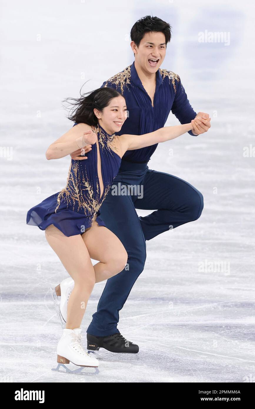 Riku Miura and Ryuichi Kihara of Japan perform during pairs short ...