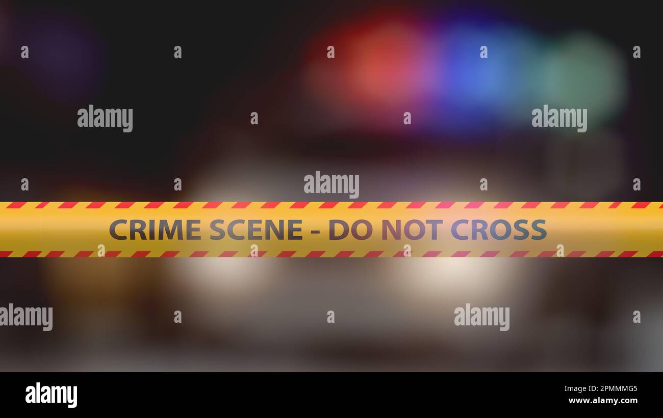 Crime scene with do not cross tape Stock Photo - Alamy