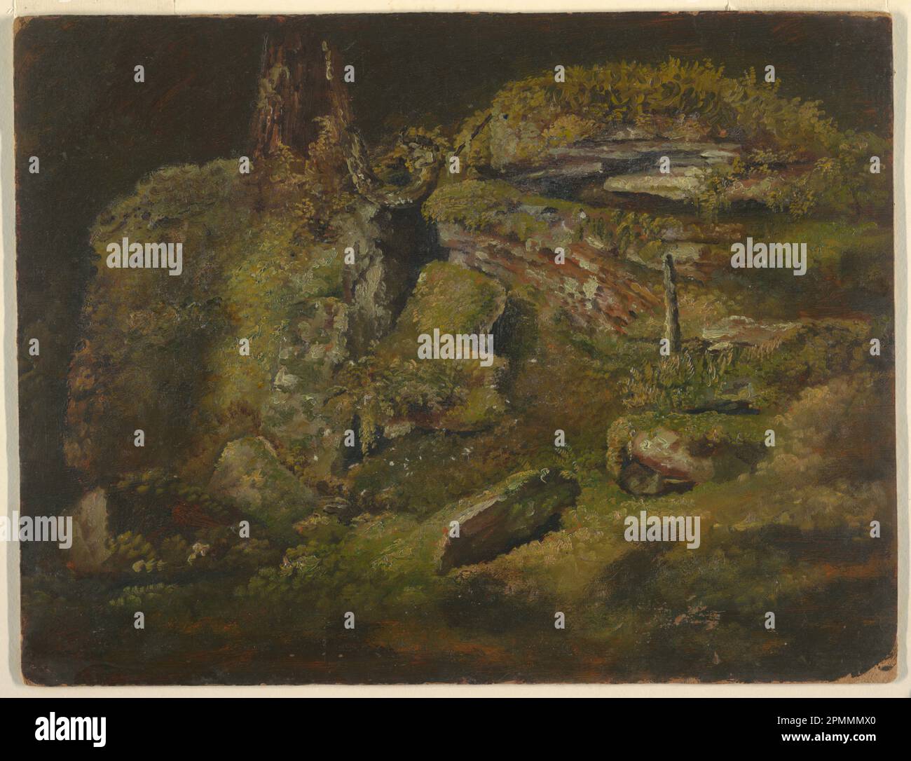 Drawing, Boulder in the Woods; Frederic Edwin Church (American, 1826 ...