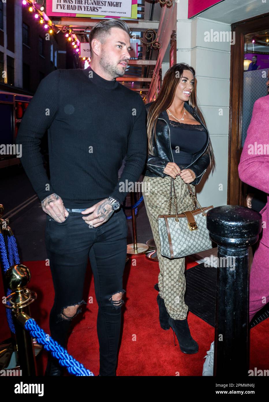 London, UK. 13th Apr, 2023. Karl Woods and Katie Price seen attending ...