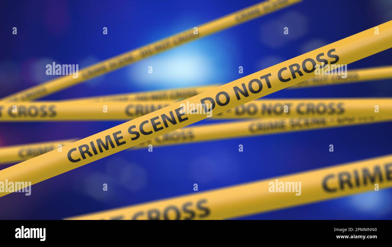 Crime scene do not cross tape with police car background Stock Photo ...