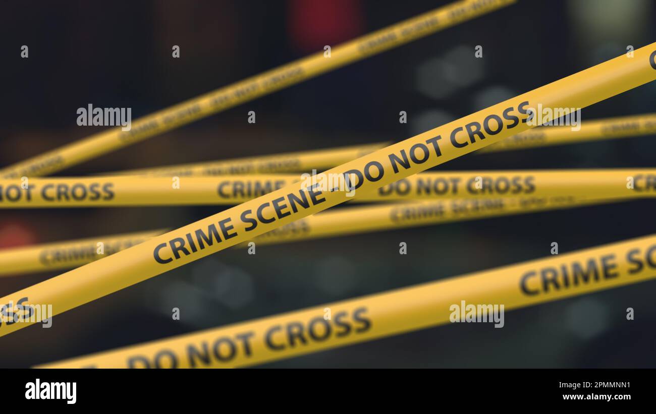 Crime scene do not cross tape with police car background Stock Photo ...