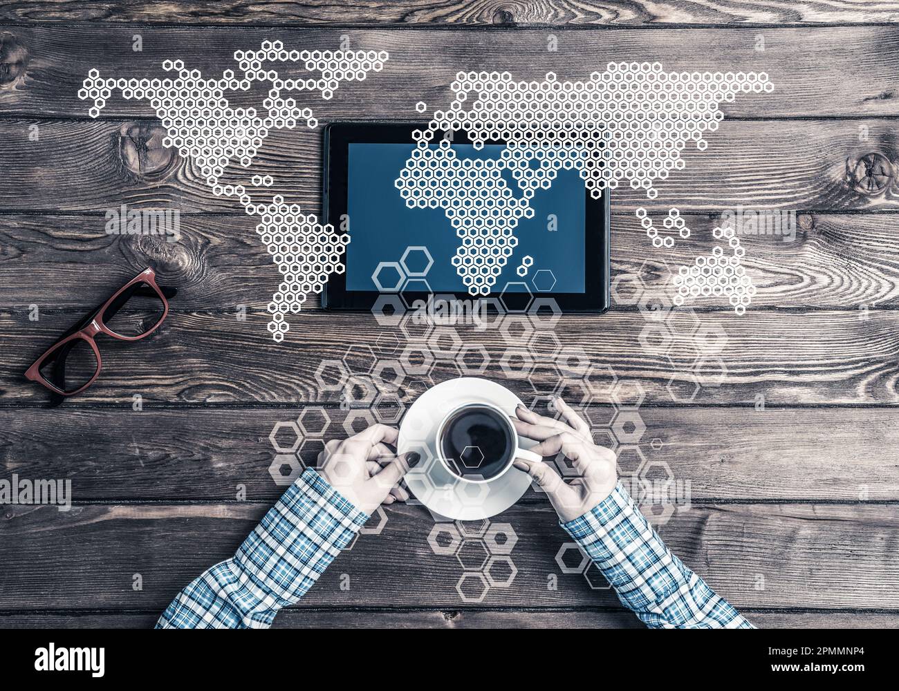 Concept of social communication and networking with media user ...