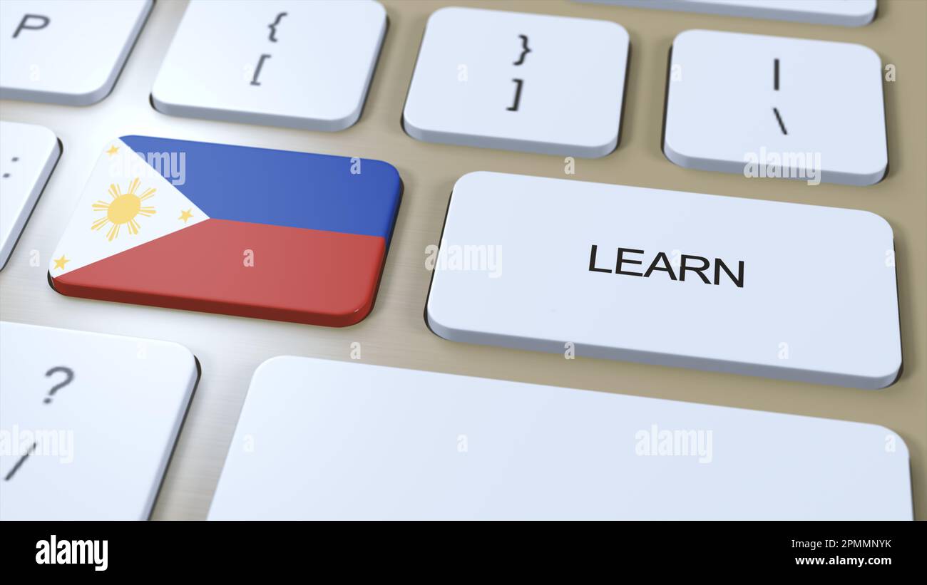 Learn Filipino Language Concept. Online Study Courses. Button with Text ...