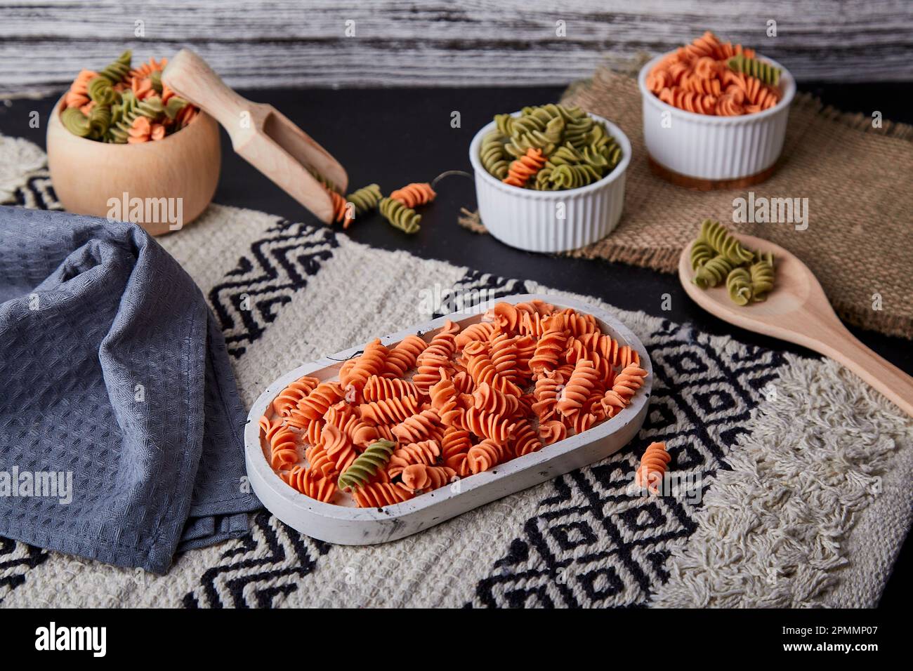 Gluten free and carrot fusilli pasta with whole grain wheats. Organic ...