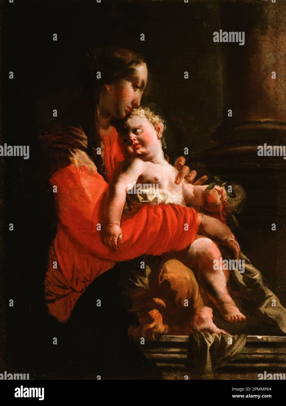 Giovanni Battista Tiepolo, Virgin and Child, painting in oil on canvas, 1720-1725 Stock Photo ...