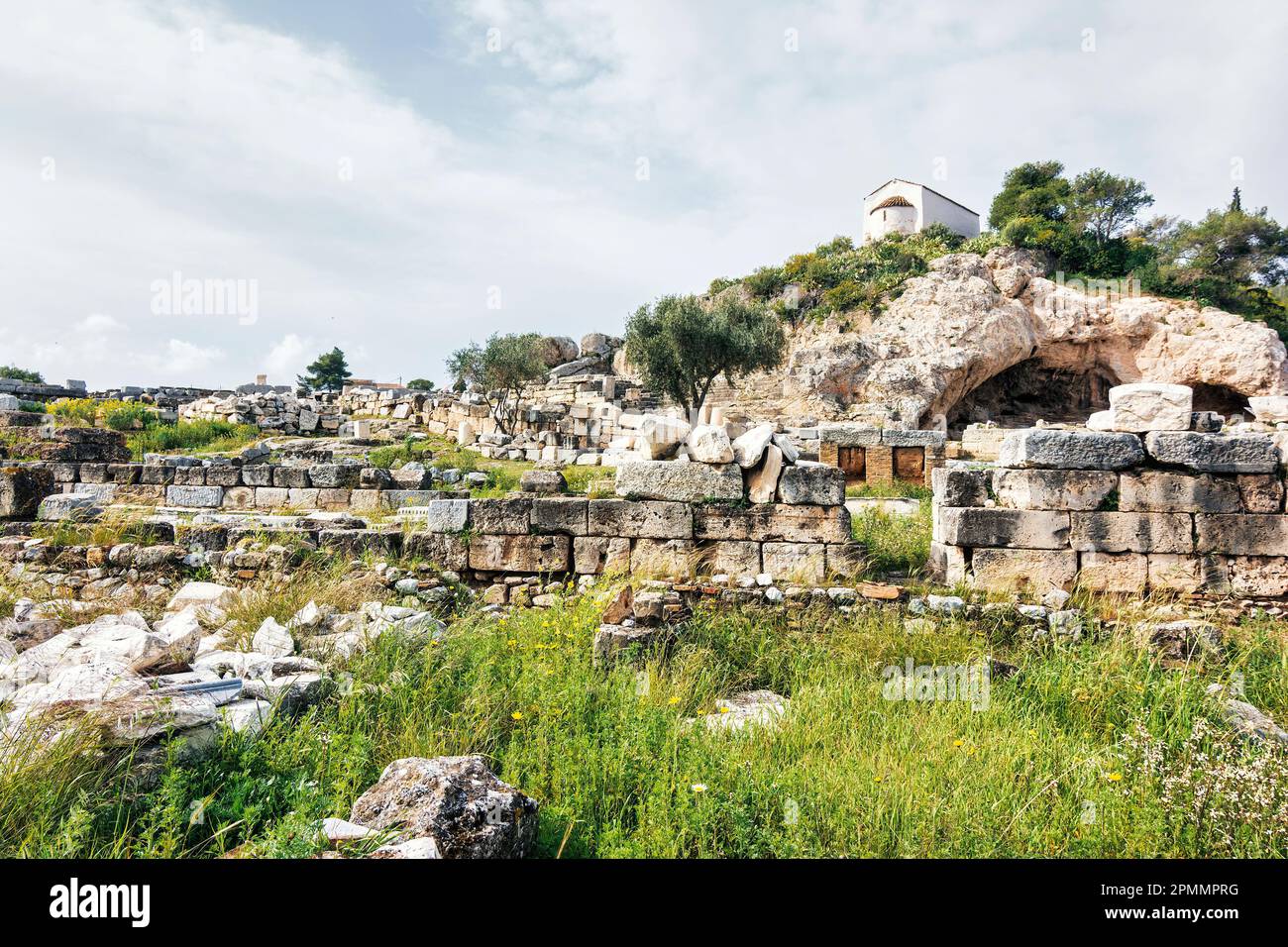 Ruins in the archaeological site of Eleusis, Attica, Greece Stock Photo ...