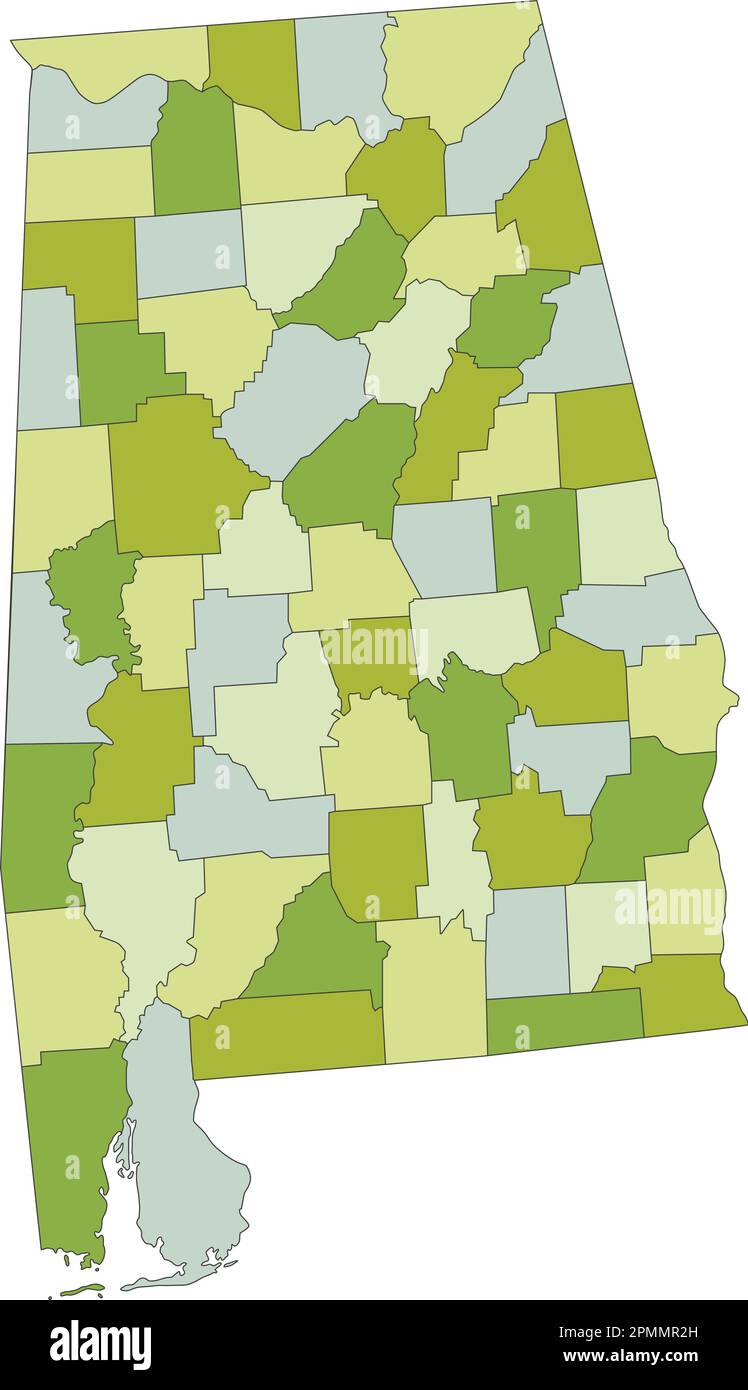 Highly detailed editable political map with separated layers. Alabama ...